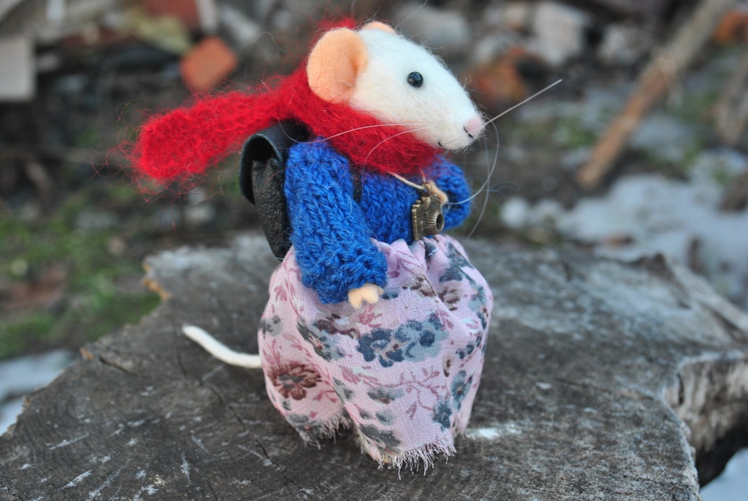 Traveler Mouse Miniature Animal Stuffed Animal Needle Felted Animal ...