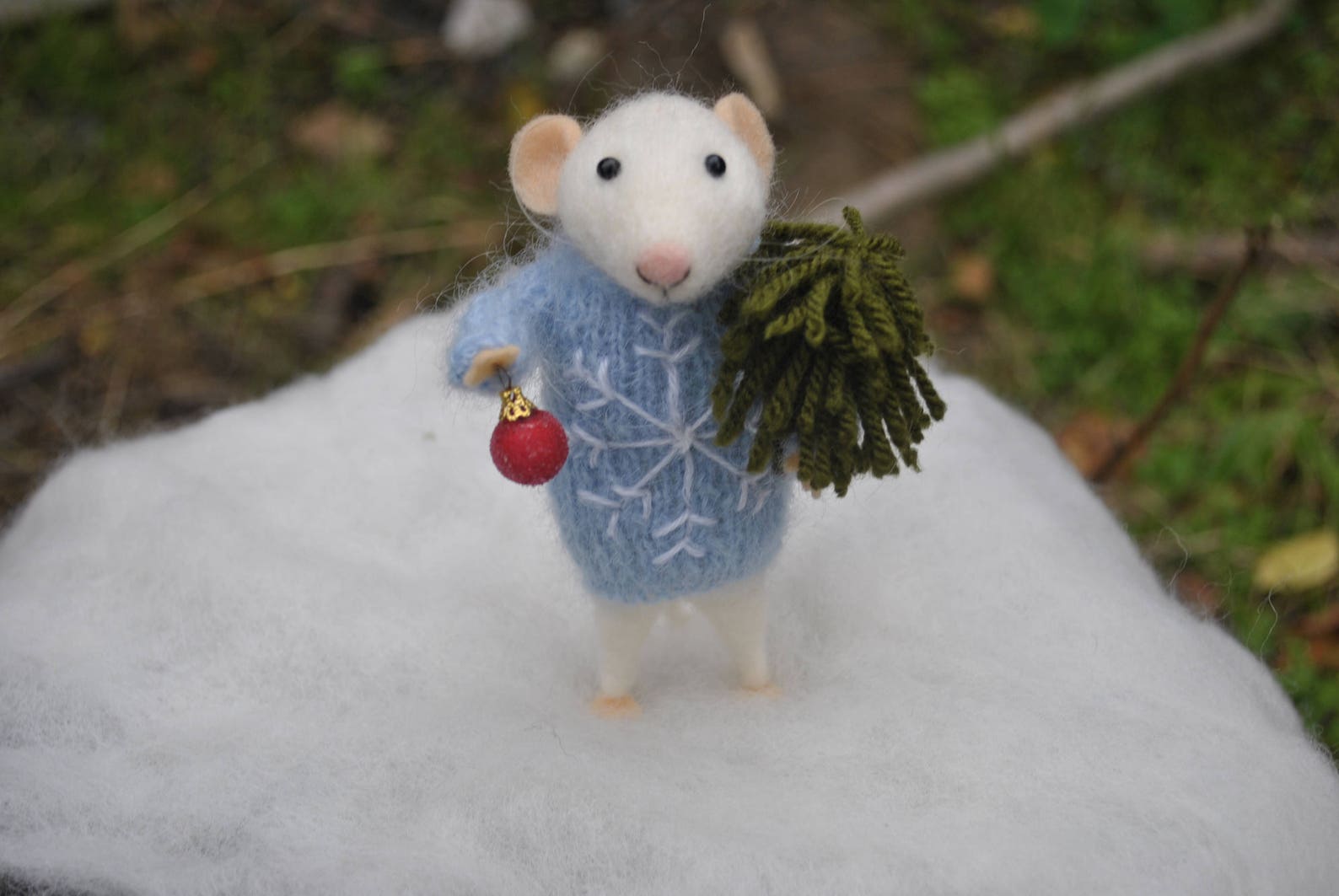 Christmas Mouse Needle Felted Animal Felted Ornament Xmas Gift - Etsy