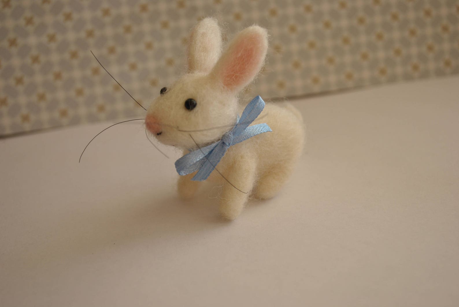Tiny White Rabbit Little Bunny Wool Cute Rabbit Easter Felt Animals ...