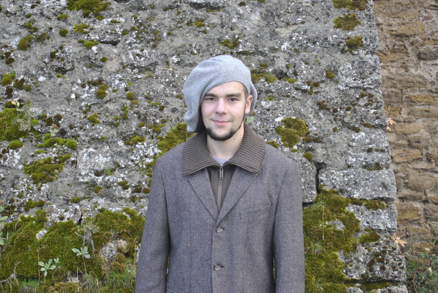 Ready to Ship! Outlander Inspired Grey Wool Beret, Hand Knit Felted ...