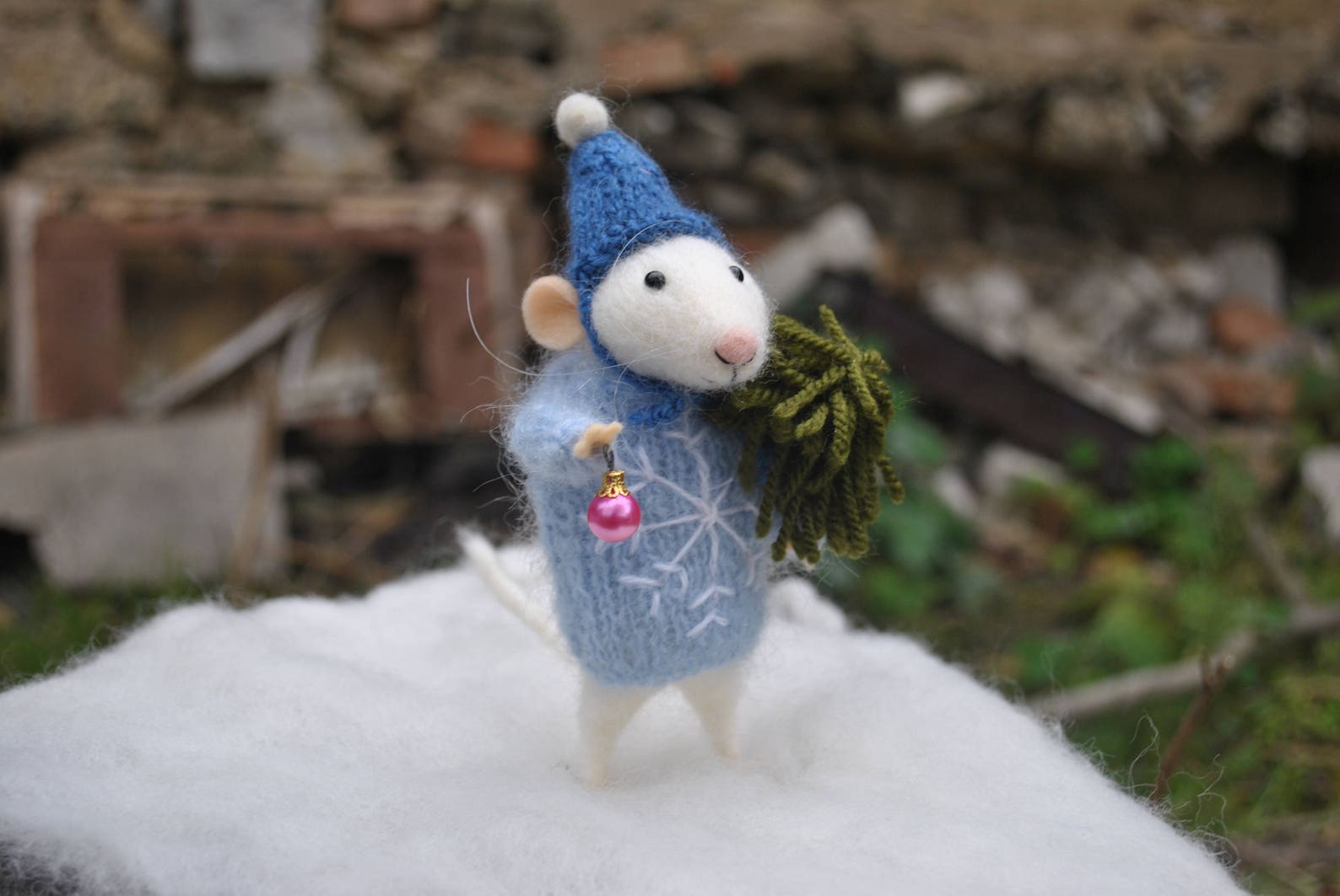 Felted Christmas Animals Mouse Needle Felted Mouse Felt Mouse | Etsy