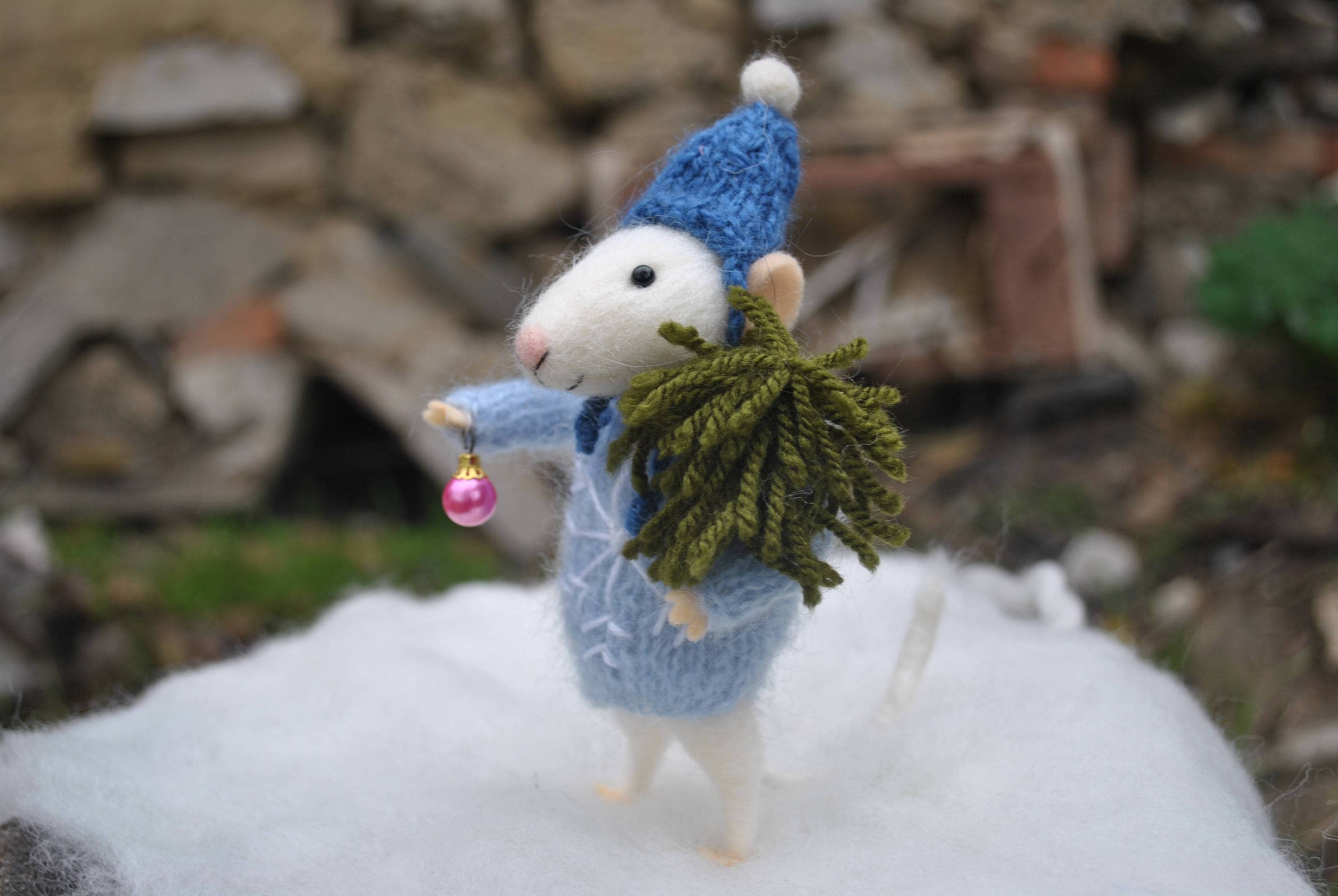 Felted Christmas Animals Mouse Needle Felted Mouse Felt Mouse | Etsy