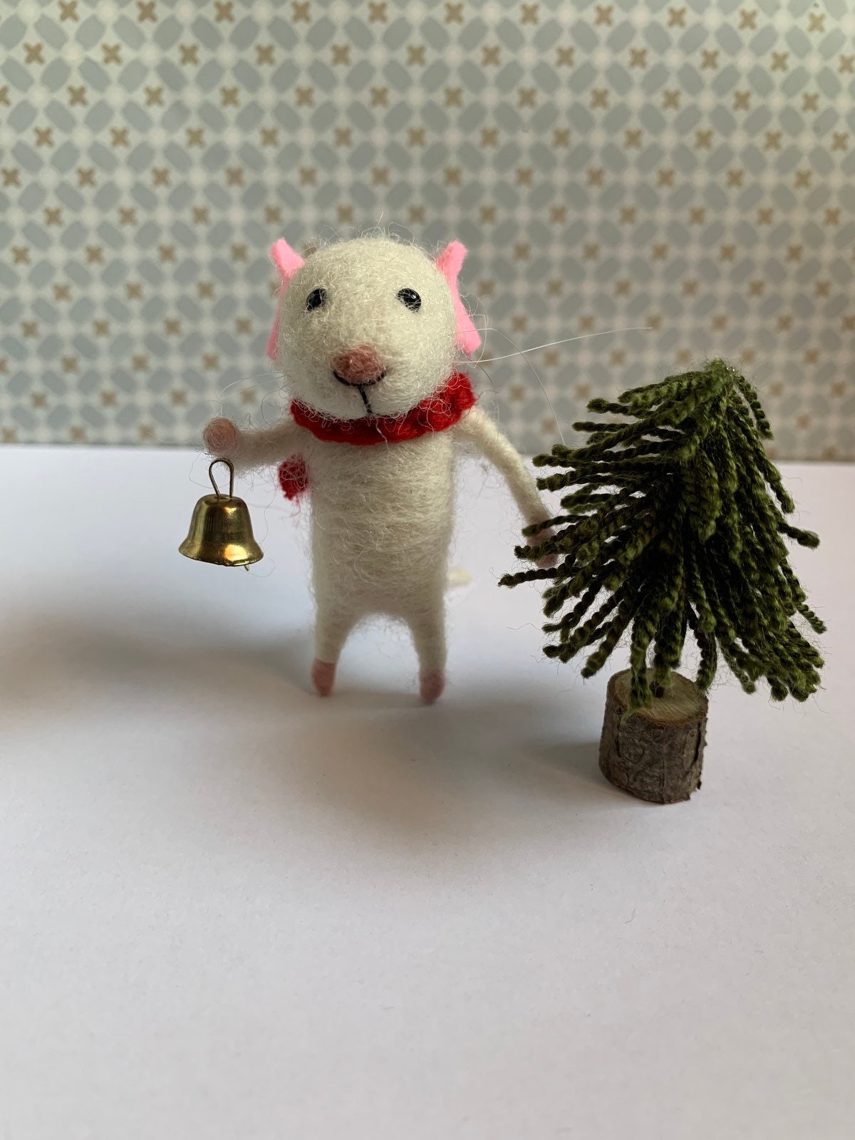 Christmas Mouse Needle Felted Animal Felted Ornament Xmas Gift - Etsy