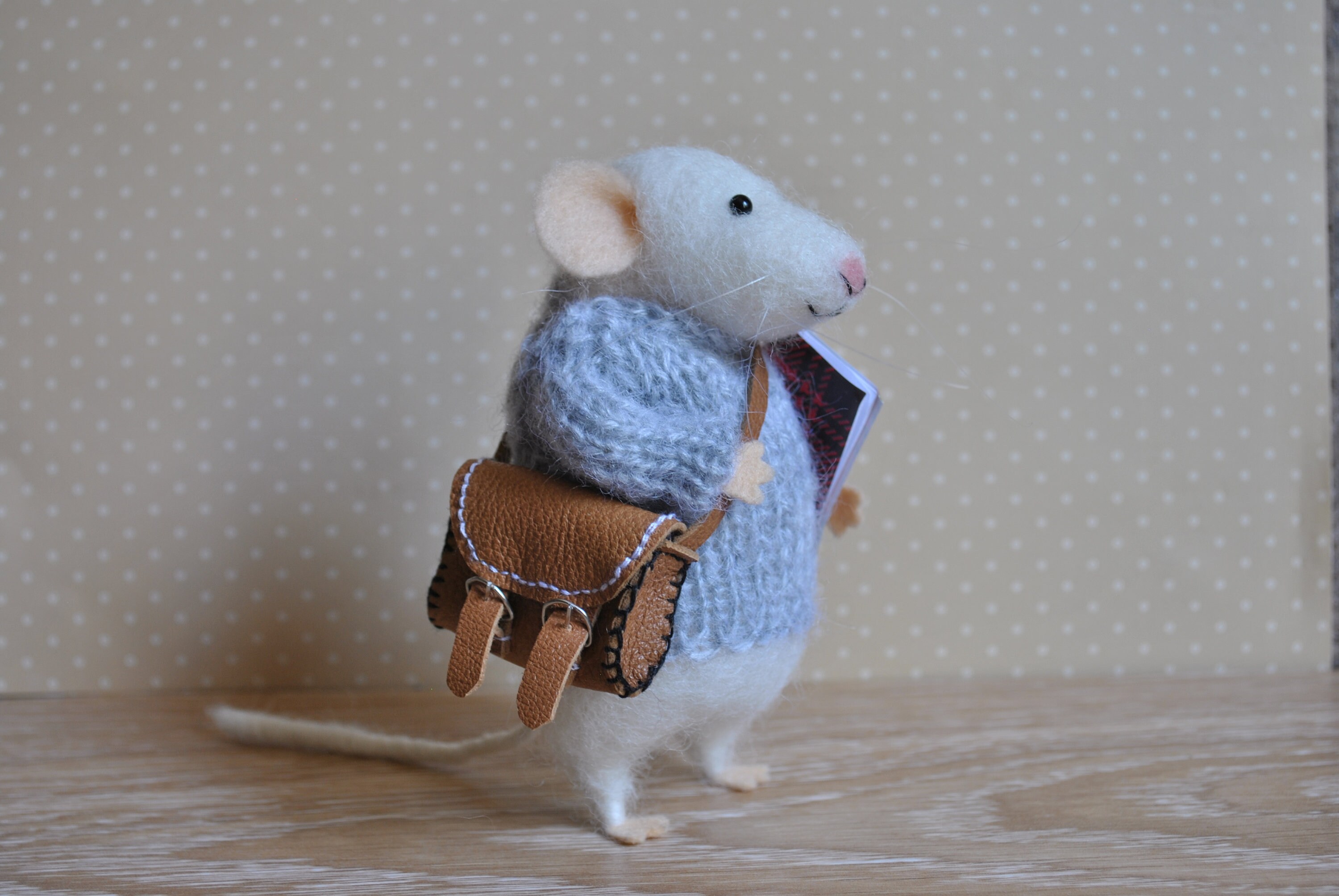Wool Rat Funny Gift Needle Felted Rat Miniature Animal Felt Mouse White ...