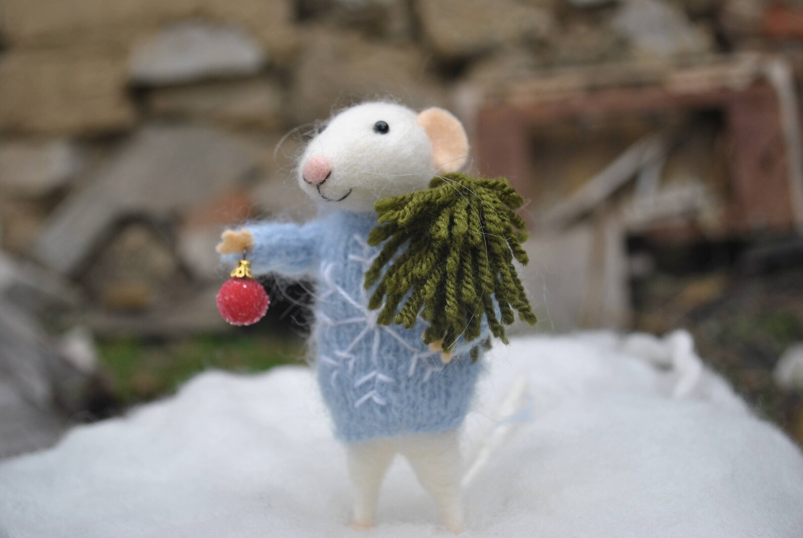 Christmas Mouse Needle Felted Animal Felted Ornament Xmas Gift - Etsy