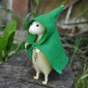 Cute Little White Mouse Gift Idea Felted Wool Mouse Felt Animal Needle ...