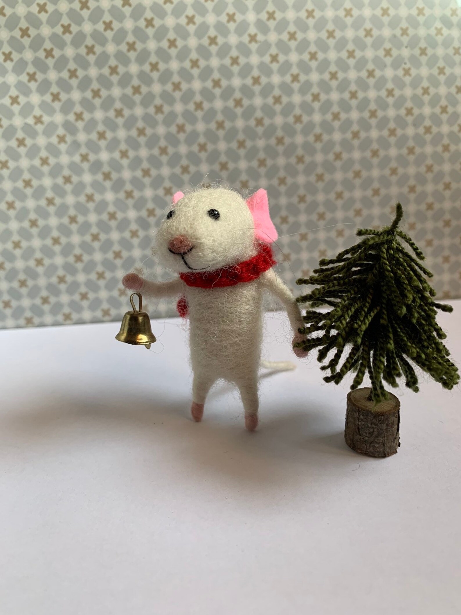 Christmas Mouse Needle Felted Animal Felted Ornament Xmas Gift - Etsy