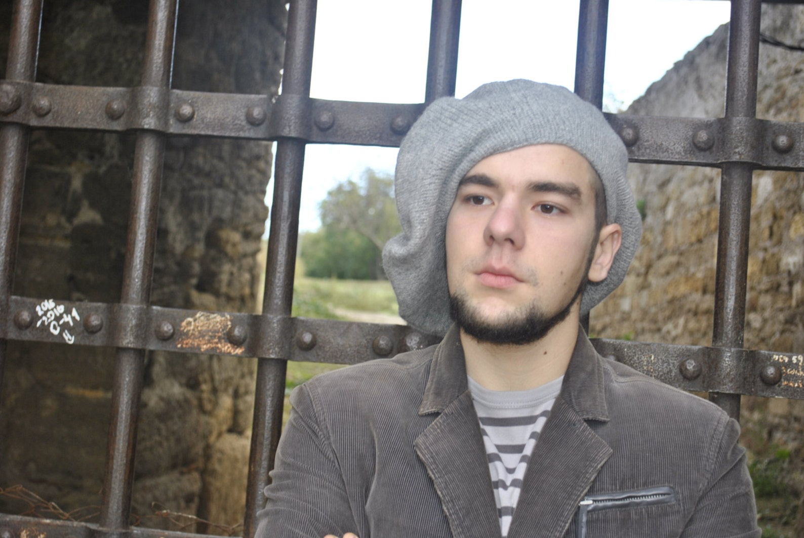 Ready to Ship Outlander Inspired Grey Wool Beret, Hand Knit Felted ...