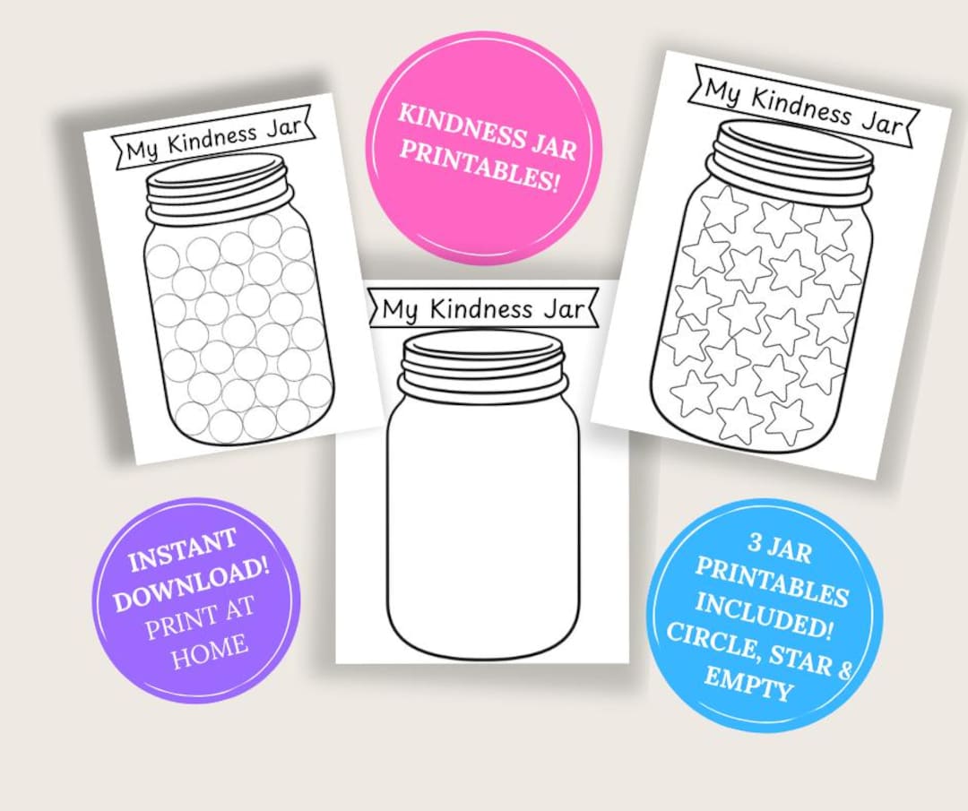 Printable Kindness Jar Set: Positive Behavior Reward (PDF Download) - Etsy