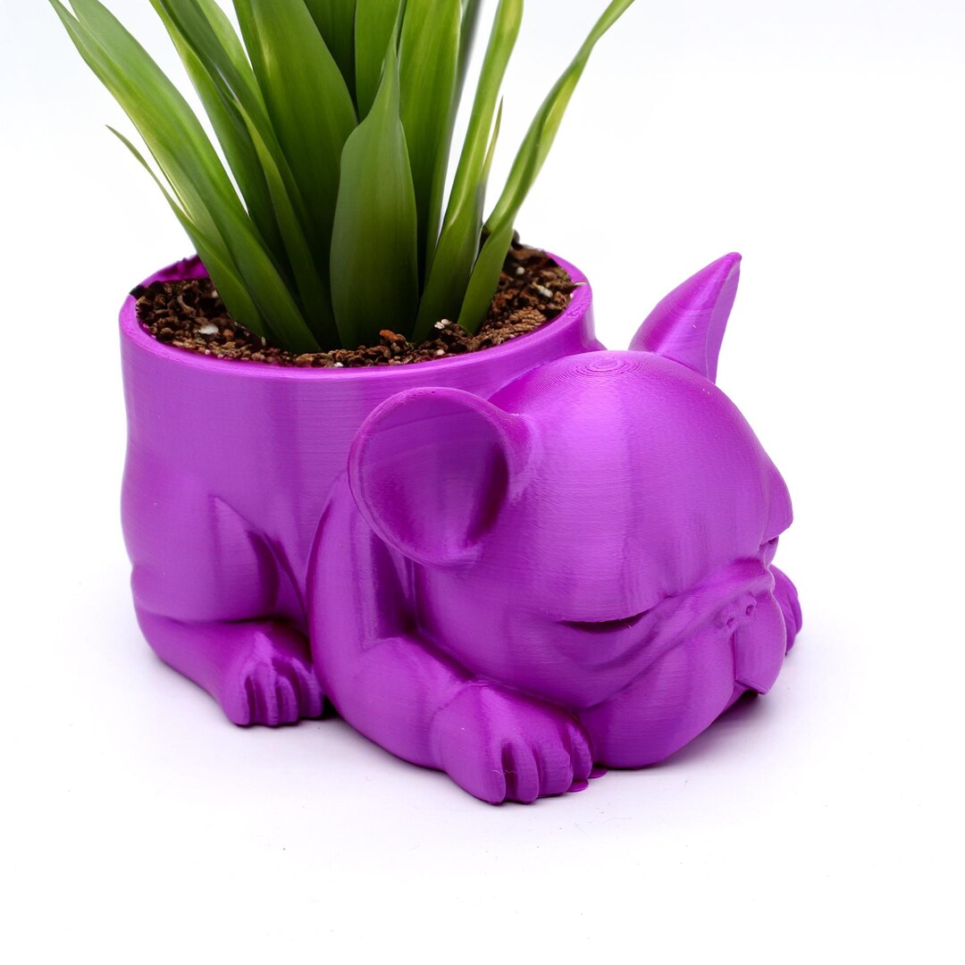 3D Printed Sleeping French Bulldog Planter – Cute Frenchie Pot for ...