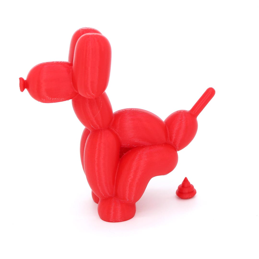 3D Printed Pooping Balloon Dog With Poop Accessory – Funny Decor & Gift ...