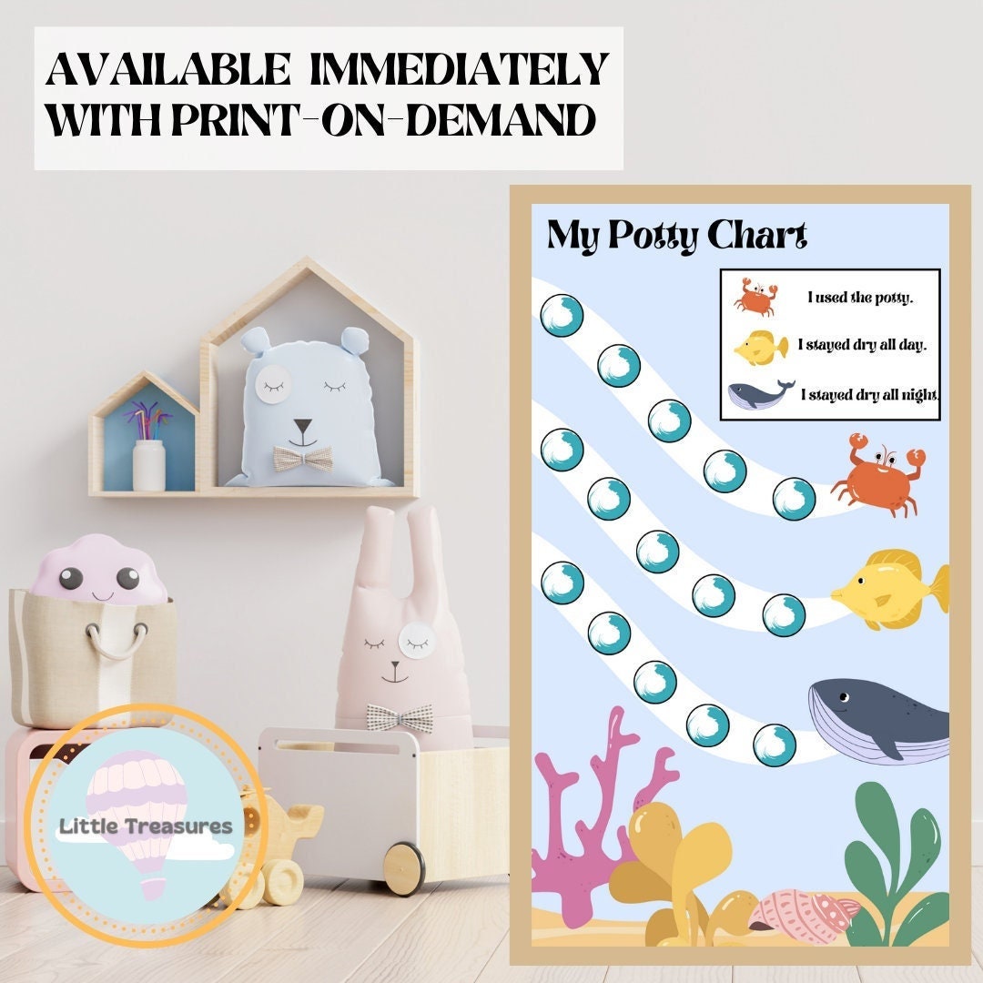 Potty Training Chart-print-on-demand Digital Print-ocean-potty Reward ...