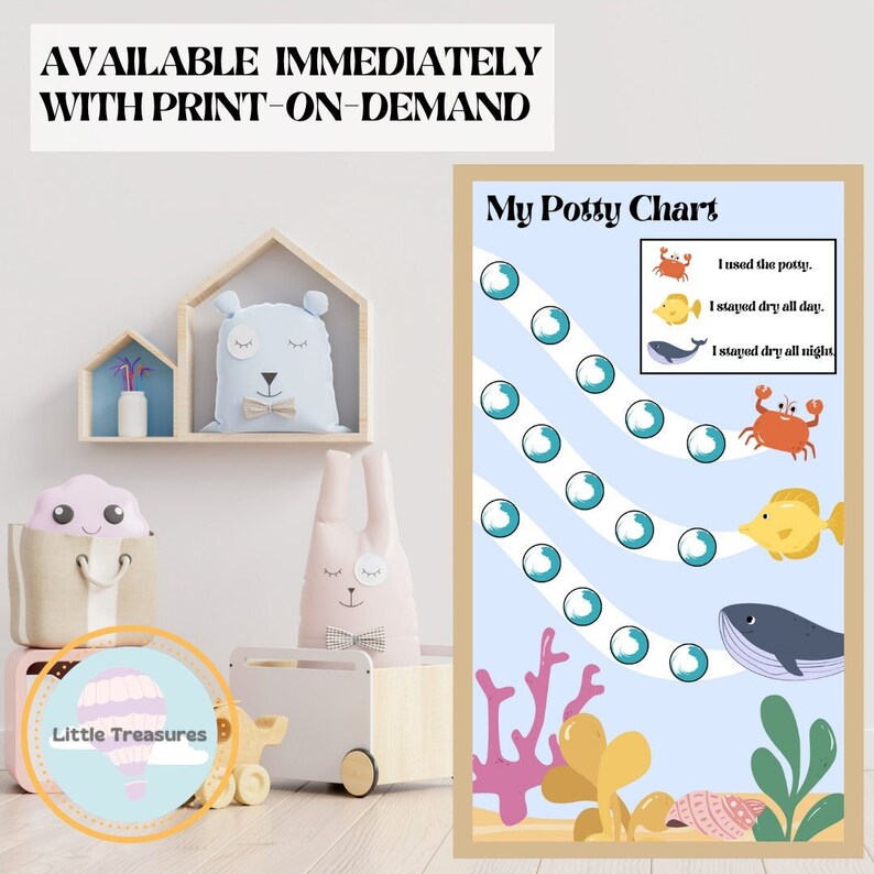 Potty Training Chart-print-on-demand Digital Print-ocean-potty Reward ...