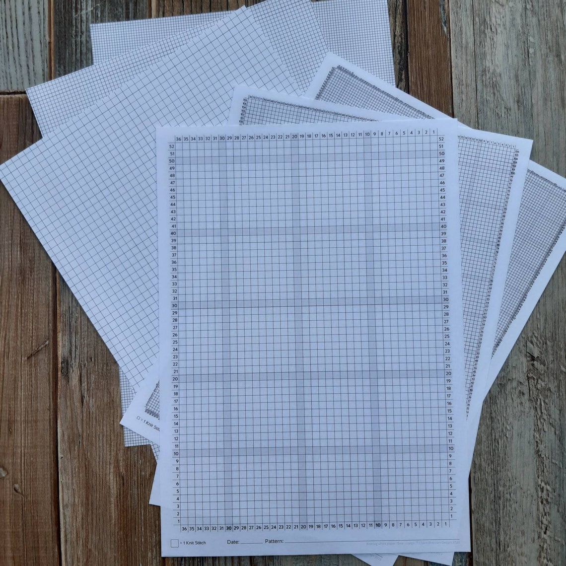 Printable Knitting Graph Chart Stitch Papers A4 and Letter - Etsy Canada