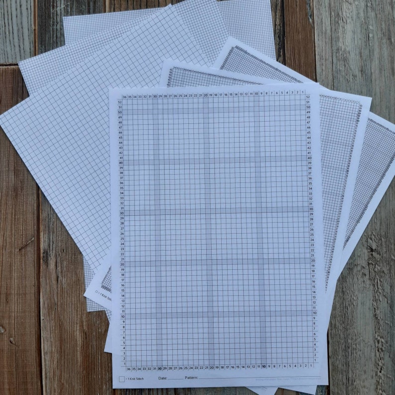 Printable Knitting Graph Chart Stitch Papers A4 and Letter - Etsy Canada