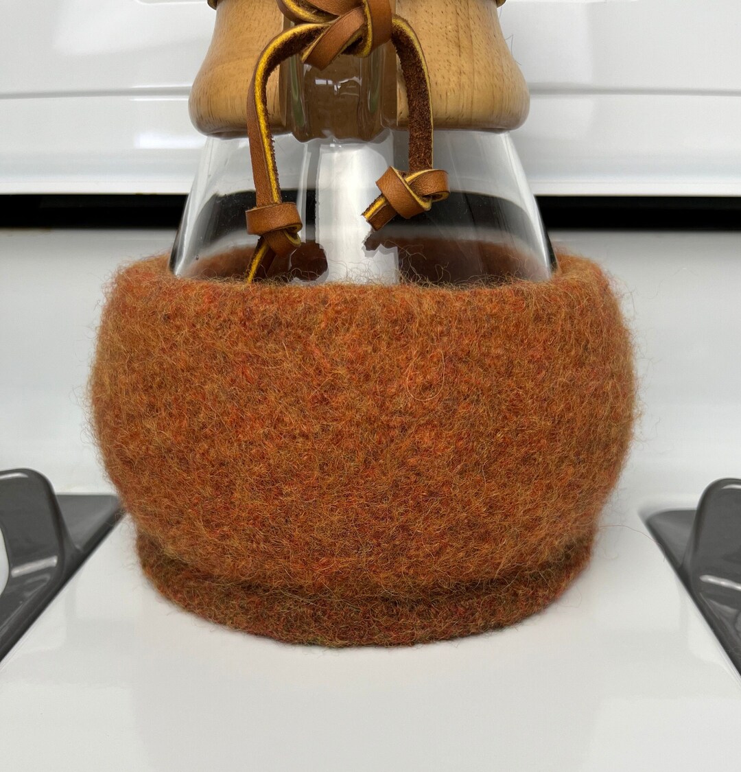 Heathered Orange and Rust Cozy for 8-cup Chemex Coffee Brewer - Etsy