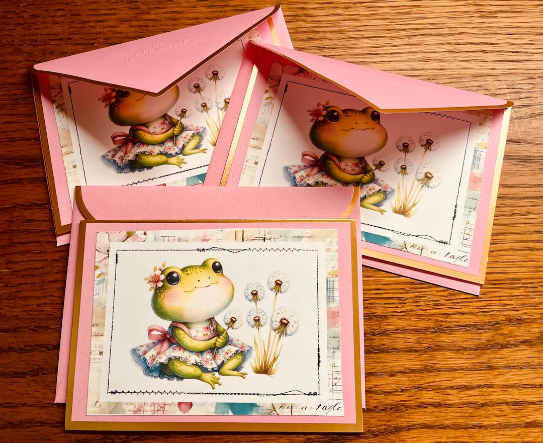 Frog & Dandelion Cards - Etsy