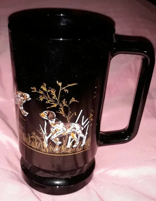 Vintage Indiana Glass Tiara Hunt Scene Beer Mugs Set Hunt Scene Deer ...