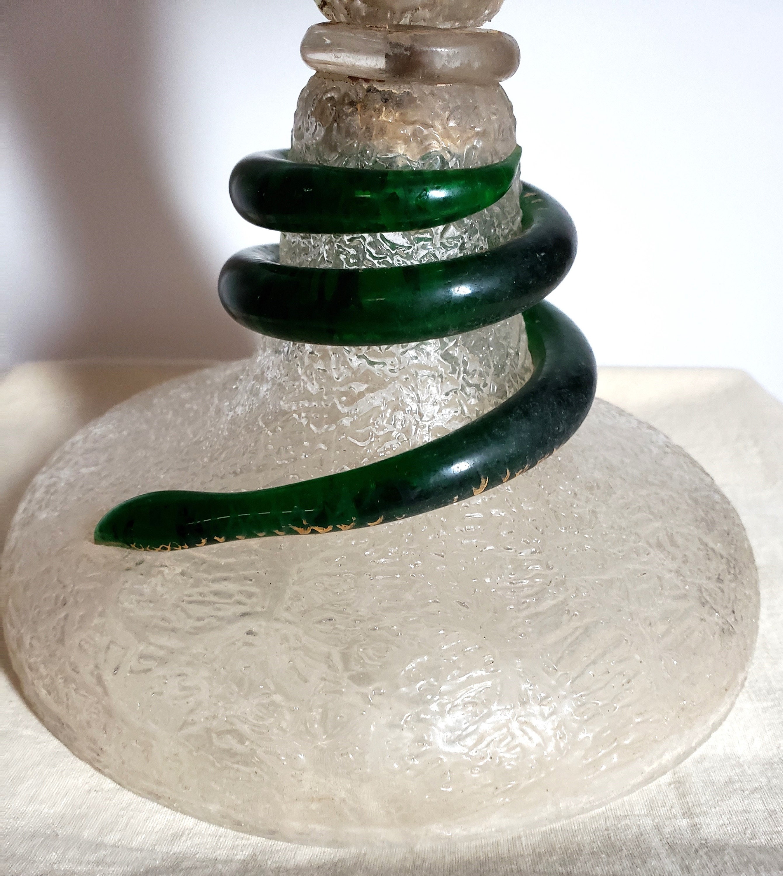 Antique Portland Glass Tree of Life Compote & Applied Coiled Snake ...