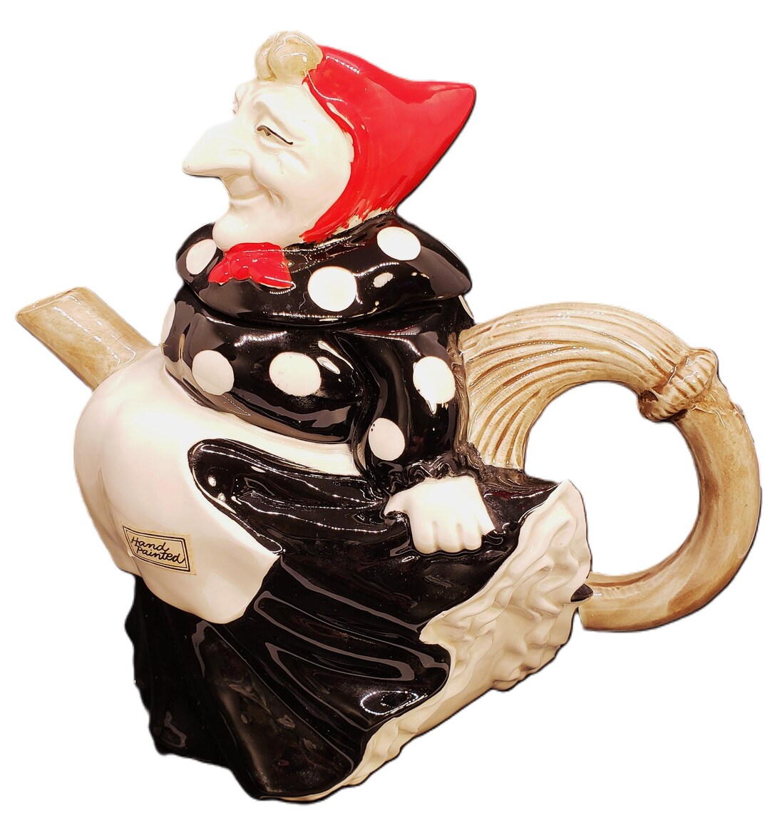 70s Kitchen Witch Tea Pot Fitz & Floyd Good Luck Witch Ceramic Tea Pot ...