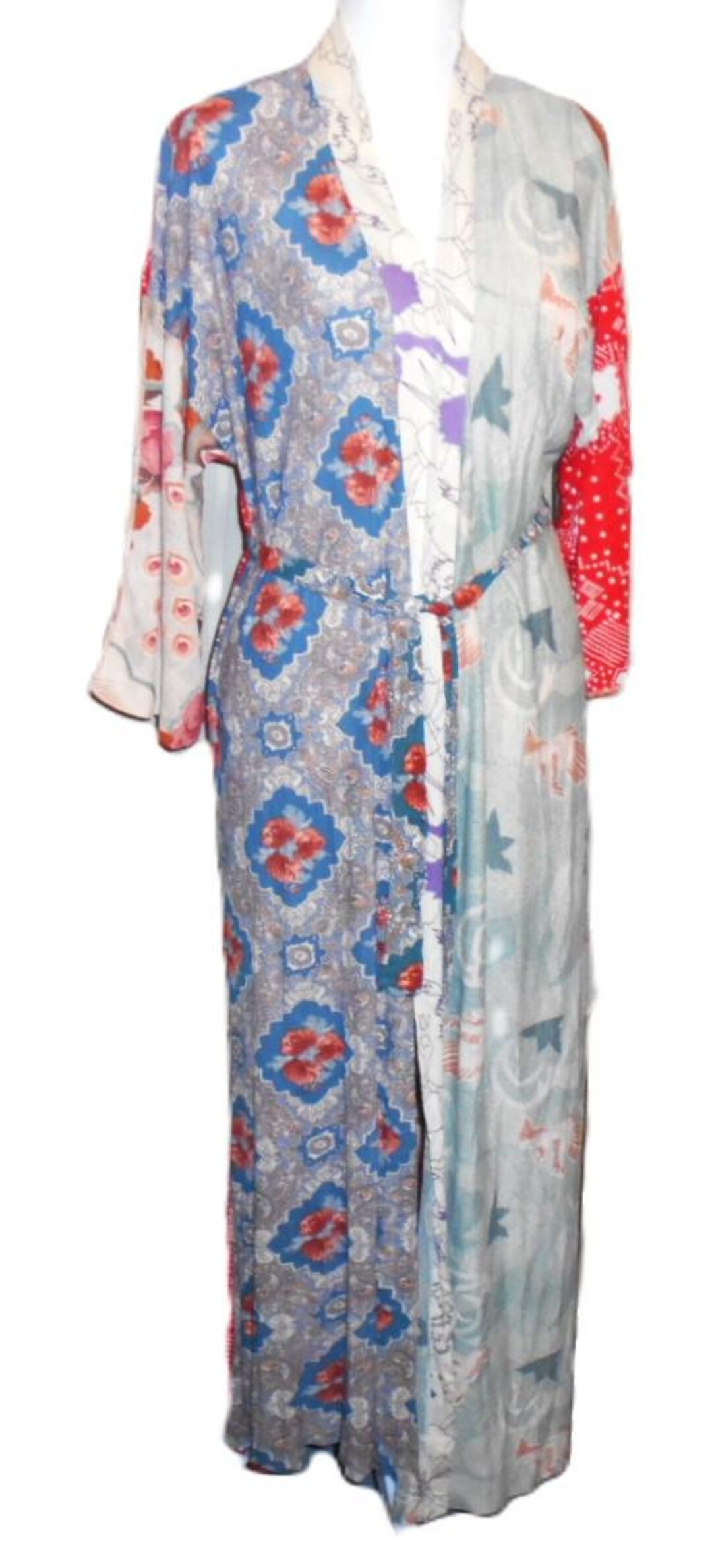 Vintage 1970s Mod Robe Maxi Wrap Lounge Guru Gown Womens M - Etsy