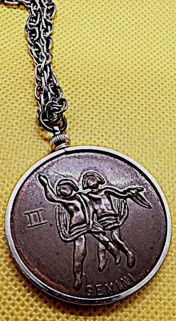 Vintage Gemini Bronze Zodiac Medallion, 1970s-coin ne… - Gem