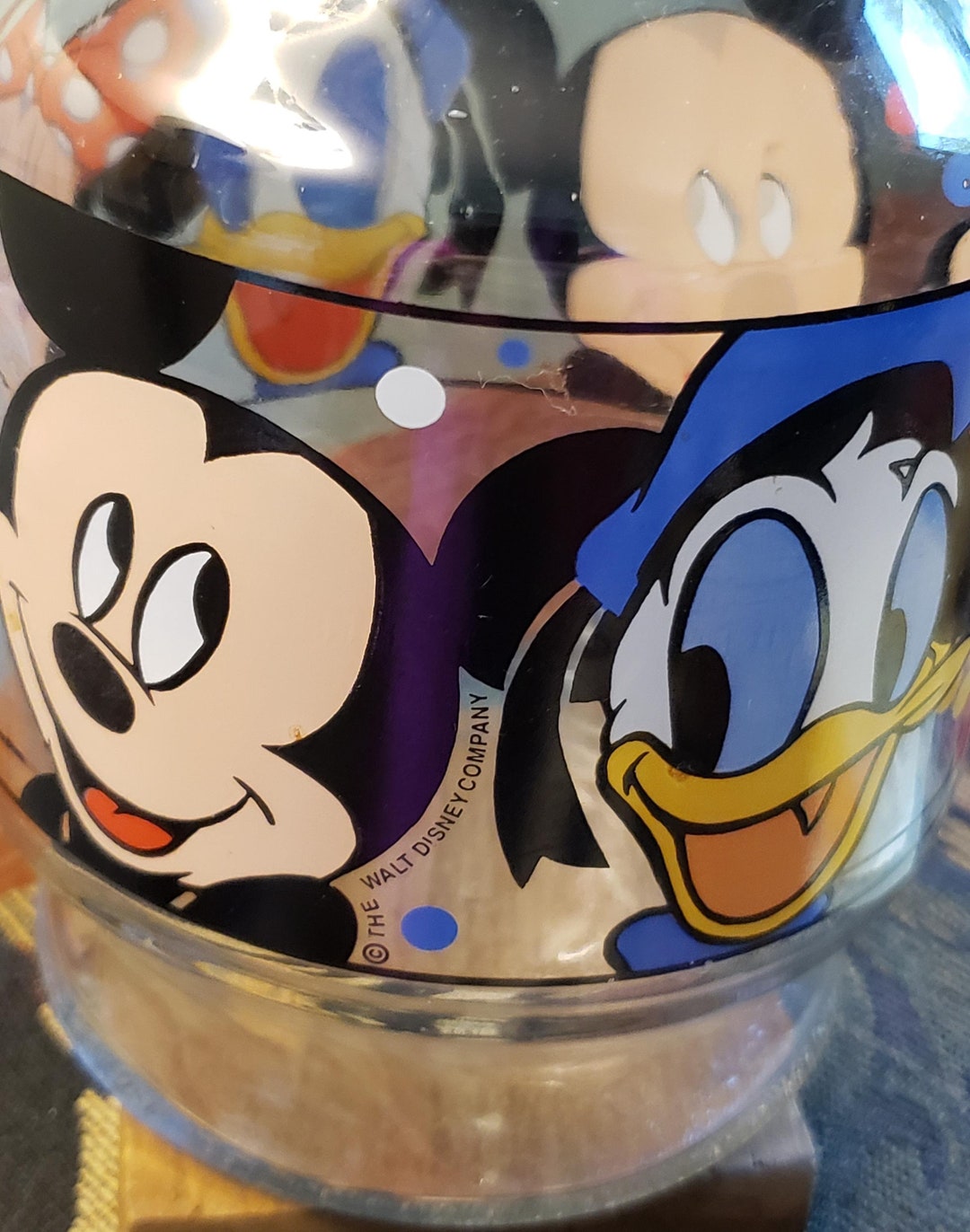 1980s' Micky Mouse Minnie Mouse& Donald Duck Glass Carafe Pitcher 9 ...