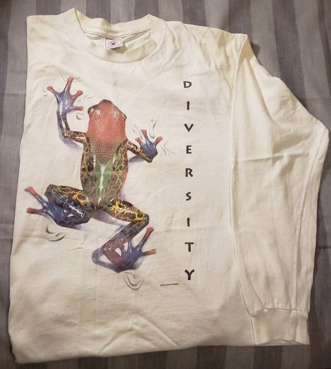 1990's DIVERSITY Rainbow Frog T Shirt Project Earth 1997 Long Sleeve ...