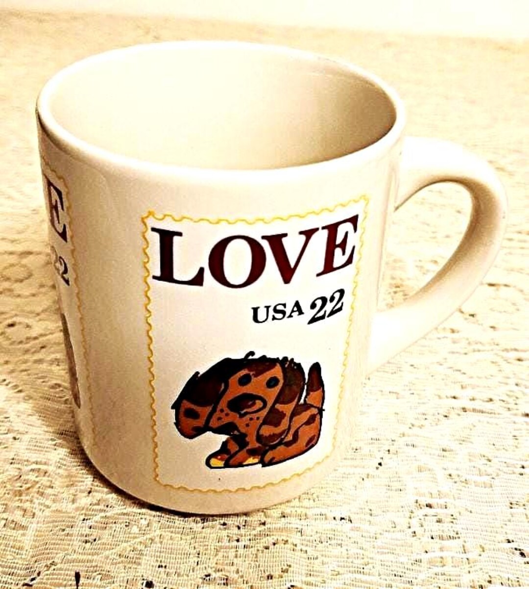 Vintage USPS Puppy Love Stamp Mug: 1980s Dog Coffee Cup - Etsy