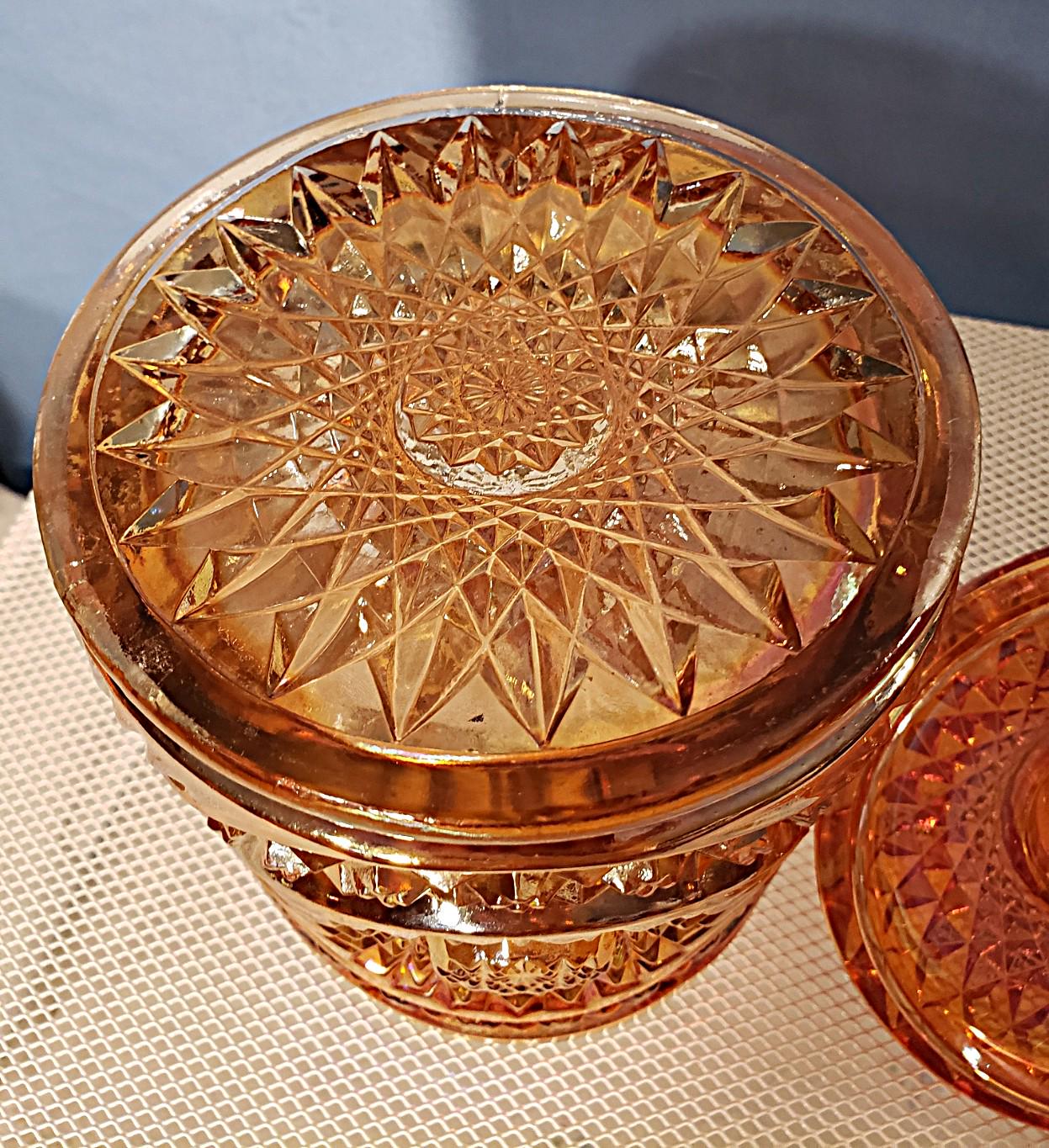 Vintage Imperial Hobstar Carnival Glass Cracker Biscuit Jar | 8 ...