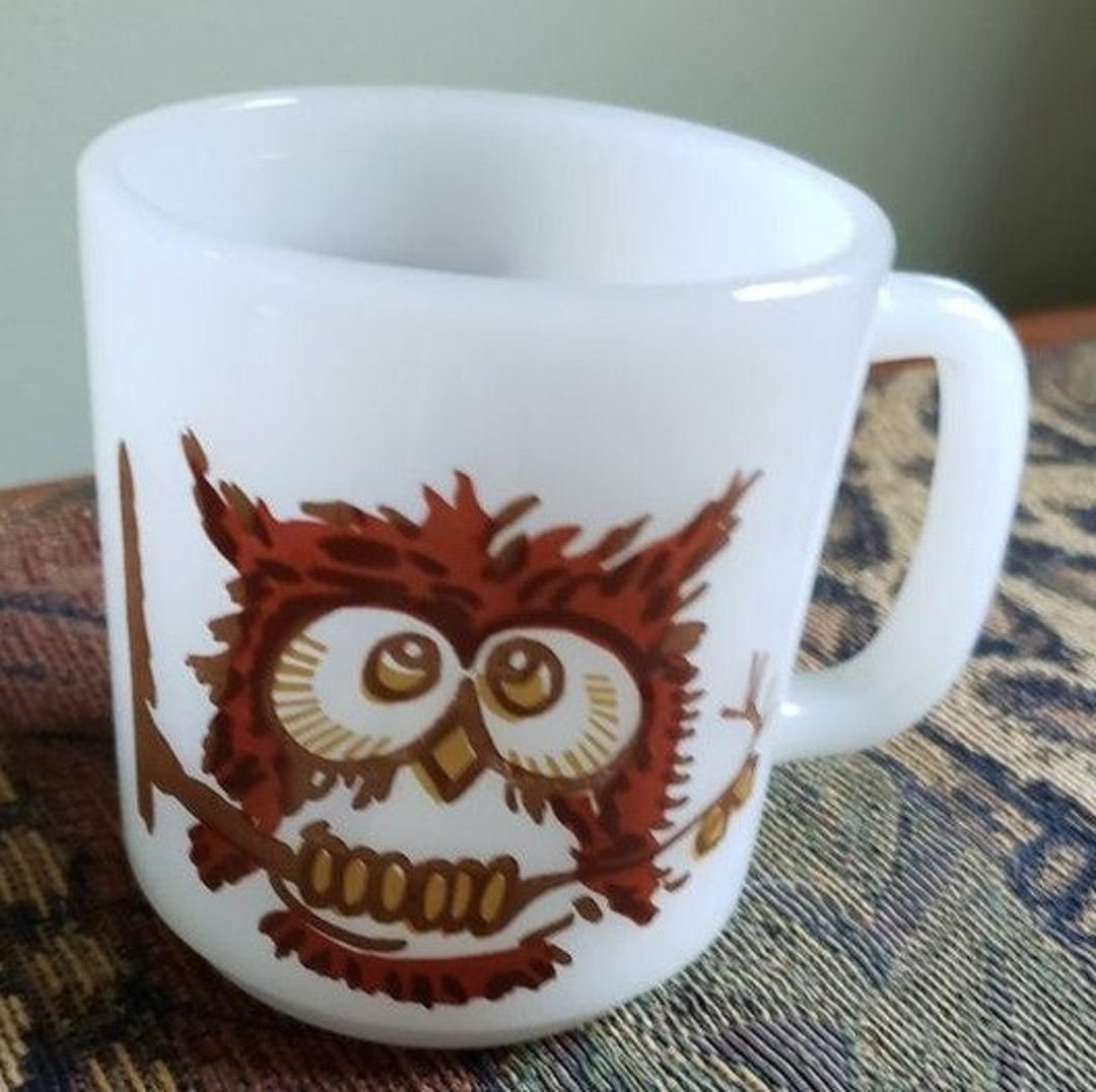 Vintage Milk Glass Owl Mug Glasbake Coffee Cup Vintage Milk Glass - Etsy
