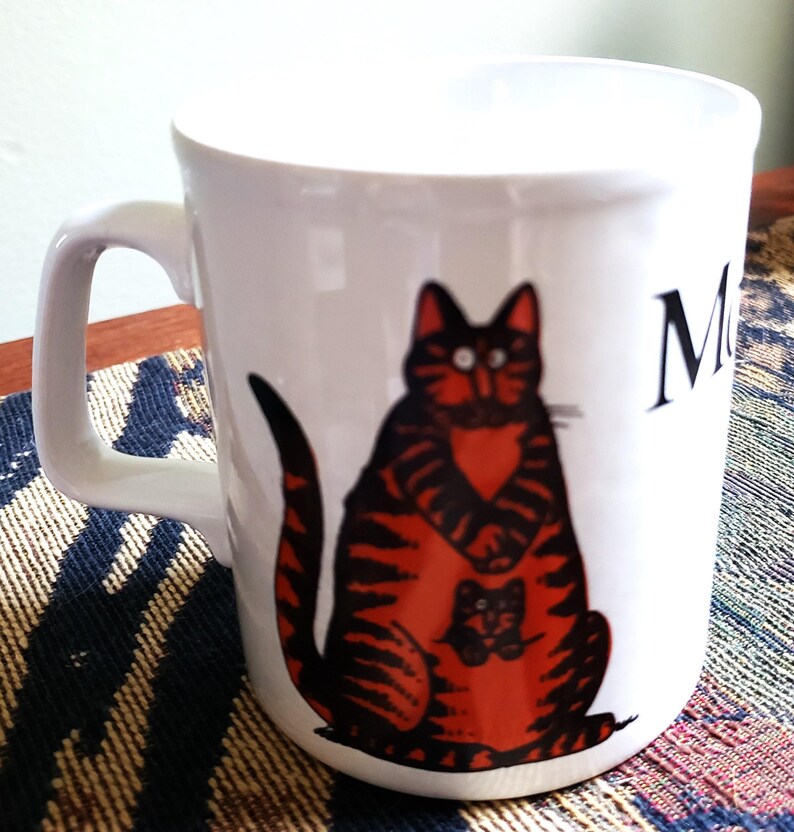 Vintage Kliban Mom Cat Mug Orange Striped Cat Mug Kiln Craft English ...
