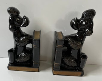 Ceramic Poodle Bookends - Etsy