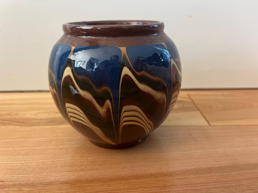 BULGARIAN TROYAN REDWARE Vase, Vintage Slipware Ceramics, Pottery ...