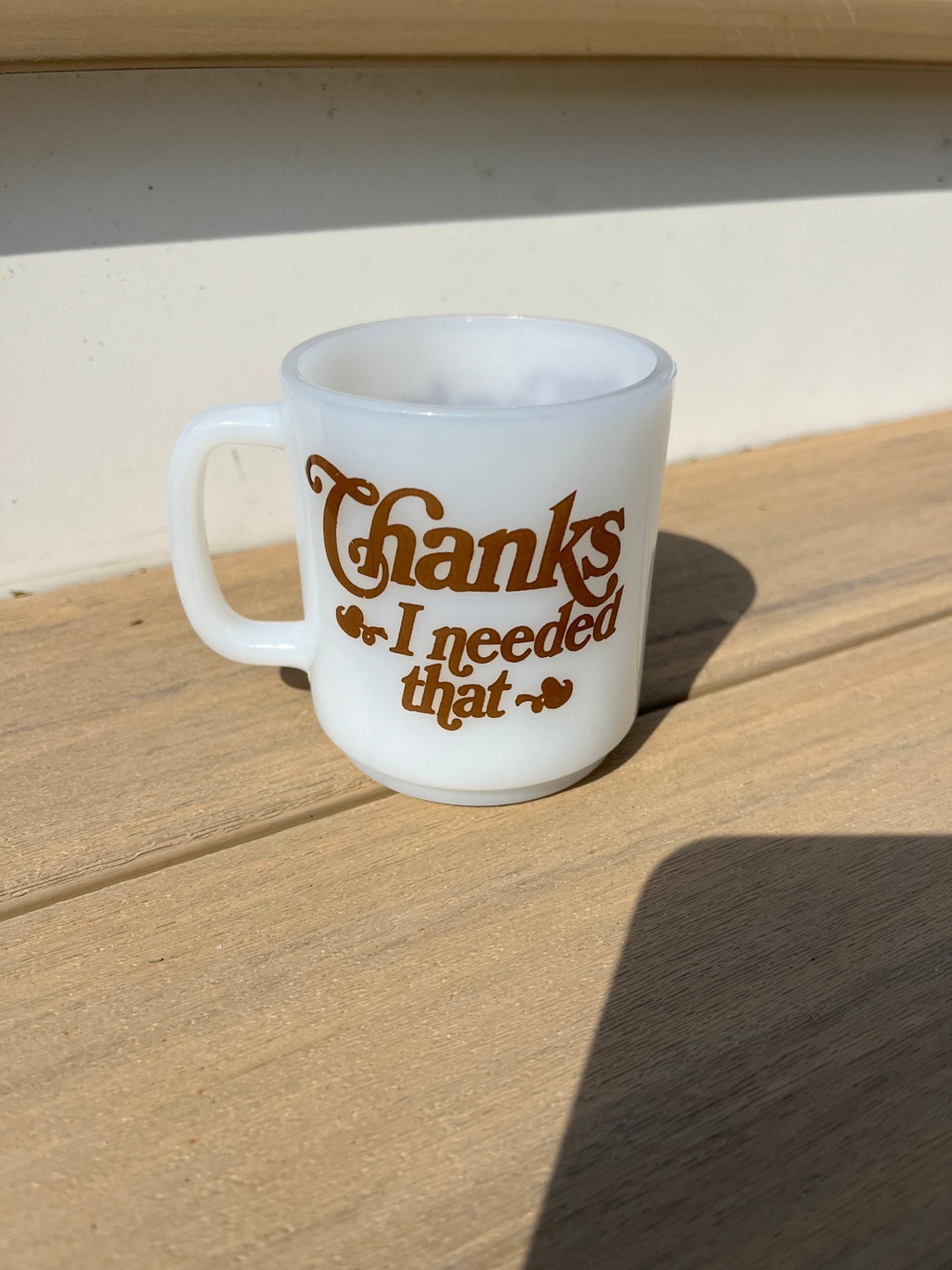 Thanks I Needed That Mug Mug, Vintage White Milk Glass Mennen Skin ...