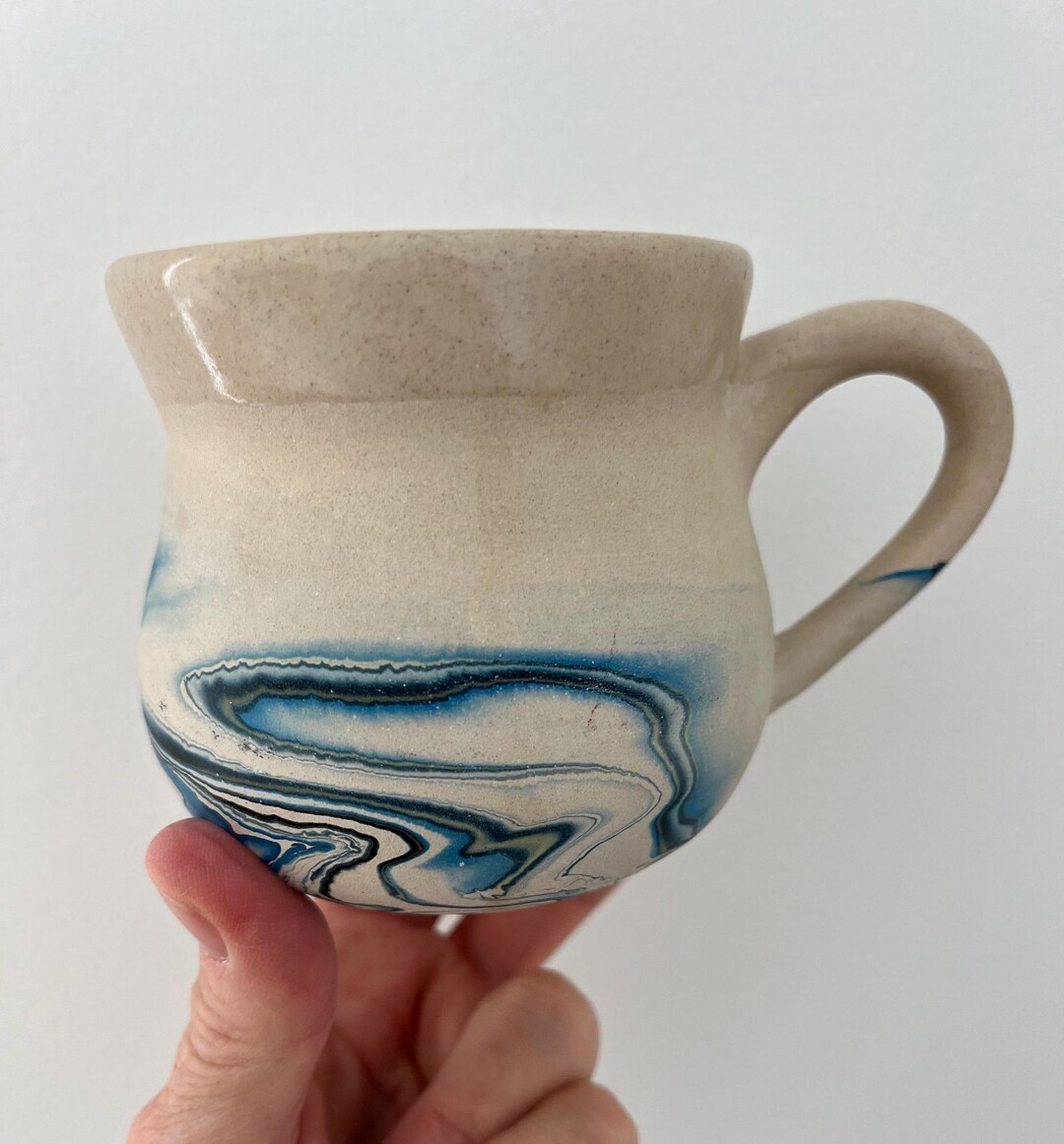 Nemajdi Pottery Mug, Vintage Blue Minnesota Swirl Paint, Collectible ...