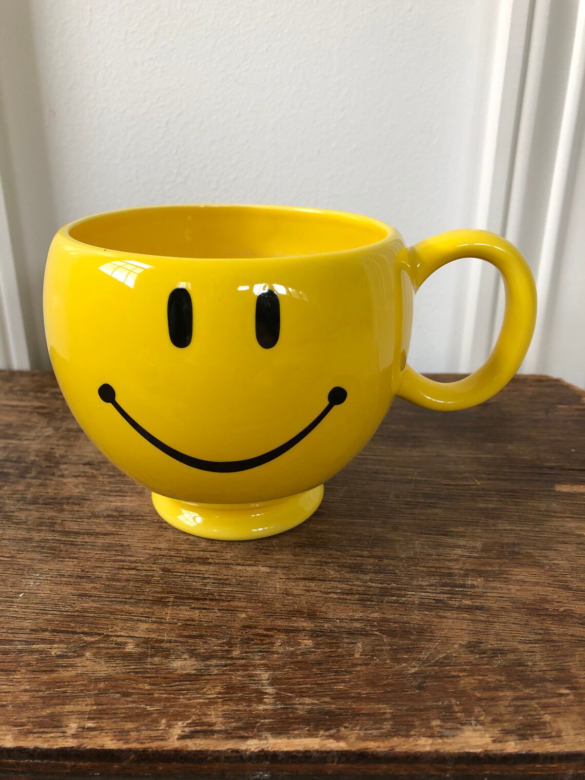 Vintage Smiley Face Mug Teapot, Teleflora Gift, Yellow Ceramic Flower ...