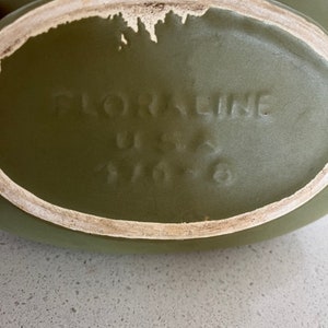 Mccoy Floraline Pottery Succulent Pot Planter Vintage Ceramic Olive ...
