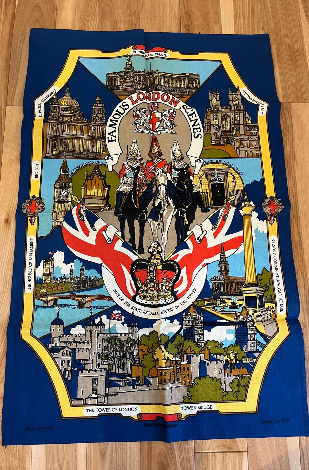 Famous London Scenes Towel, Vintage Cotton Souvenir Made in UK, Rare - Etsy