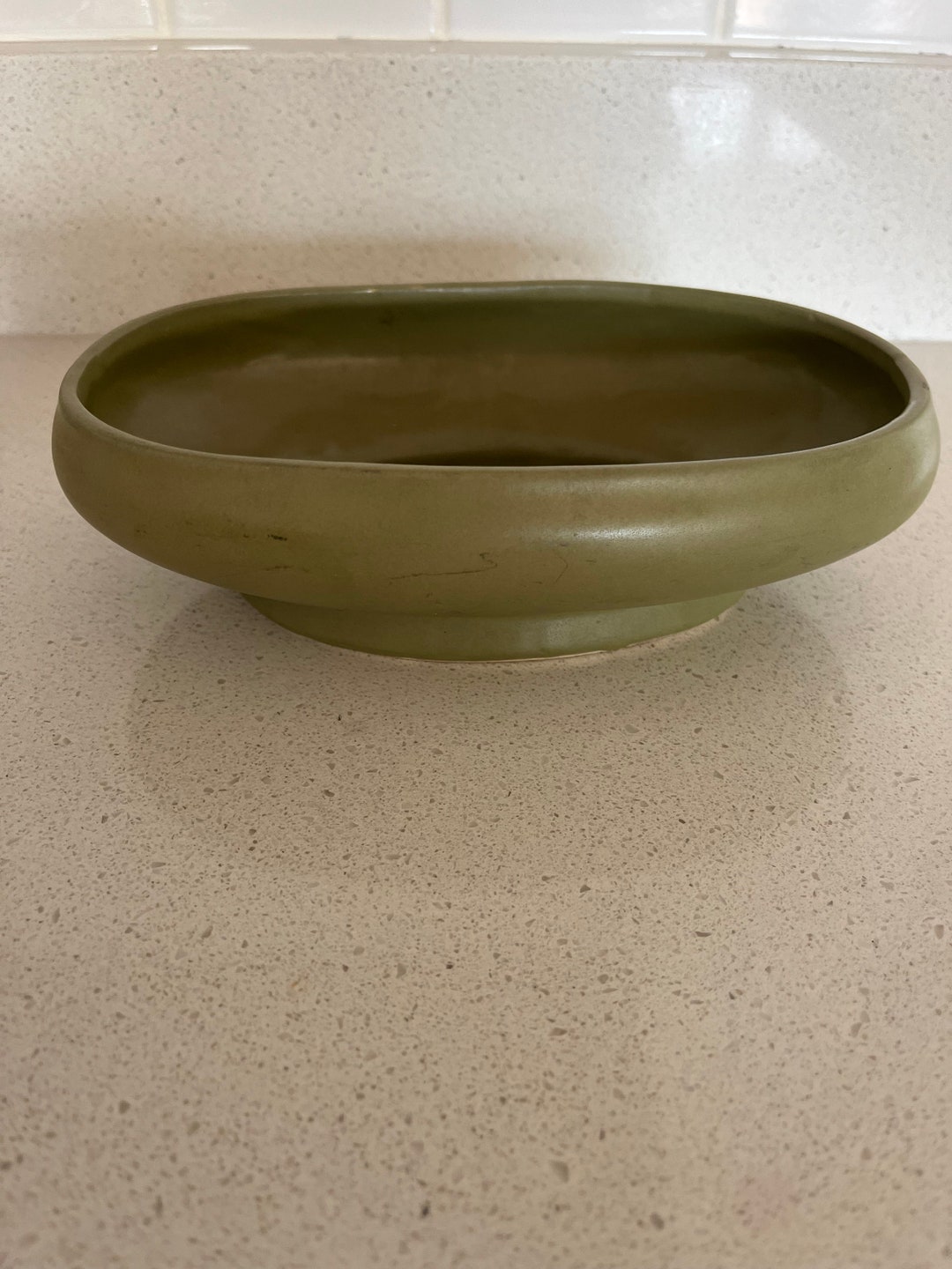 Mccoy Floraline Pottery Succulent Pot Planter Vintage Ceramic Olive ...