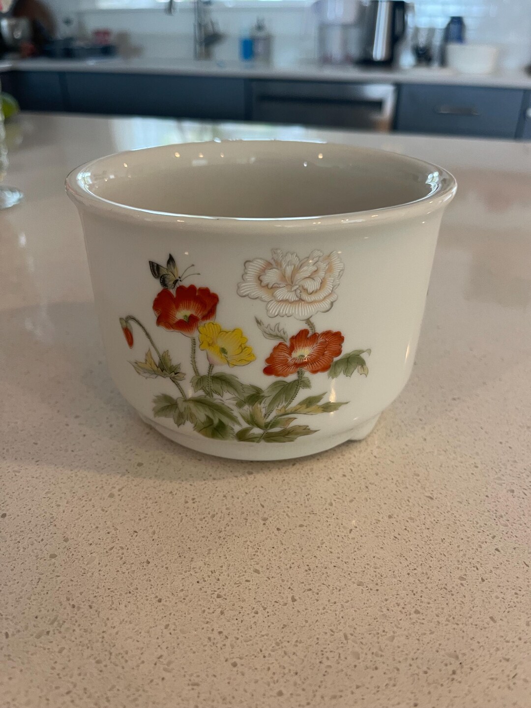 Takahashi JAPAN Planter, Vintage Floral Patterned 3 Foot Indoor Planter ...