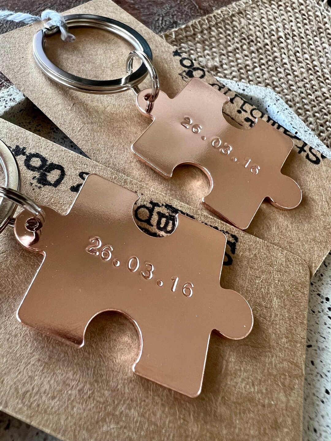 Couples Keyring, Interlocking Jigsaw Puzzle Keyring, Personalised ...