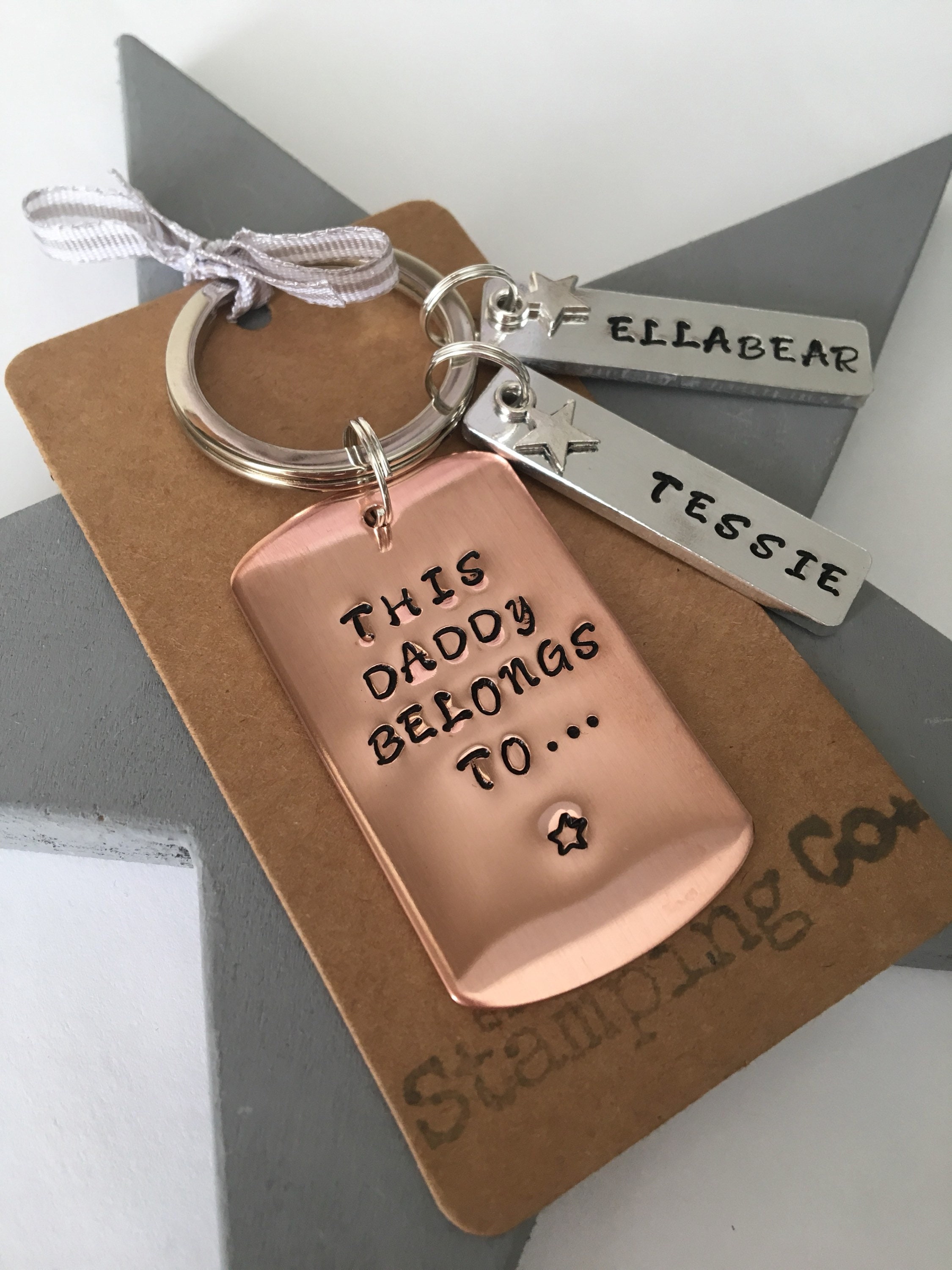 Personalised Keyring Custom Keyring Hand Stamped Keyring - Etsy UK