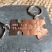 Interlocking Jigsaw Puzzle Keyring, Personalised in Copper, Brass or ...