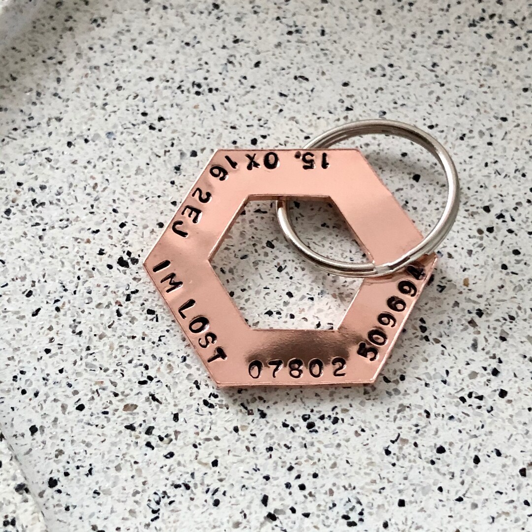 Copper Hexagon Washer Dog ID Tag - Etsy