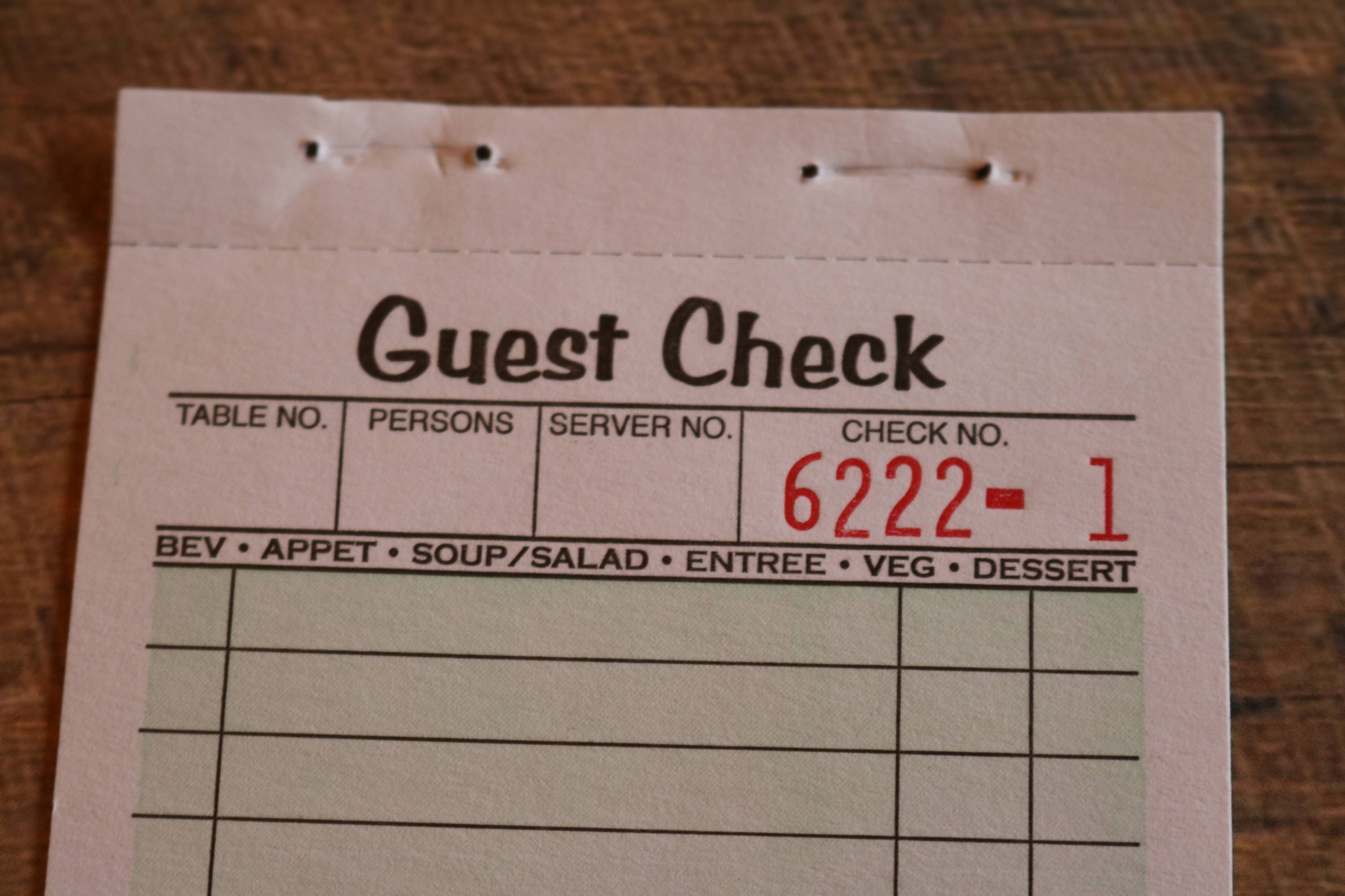 Green Guest Check | Etsy