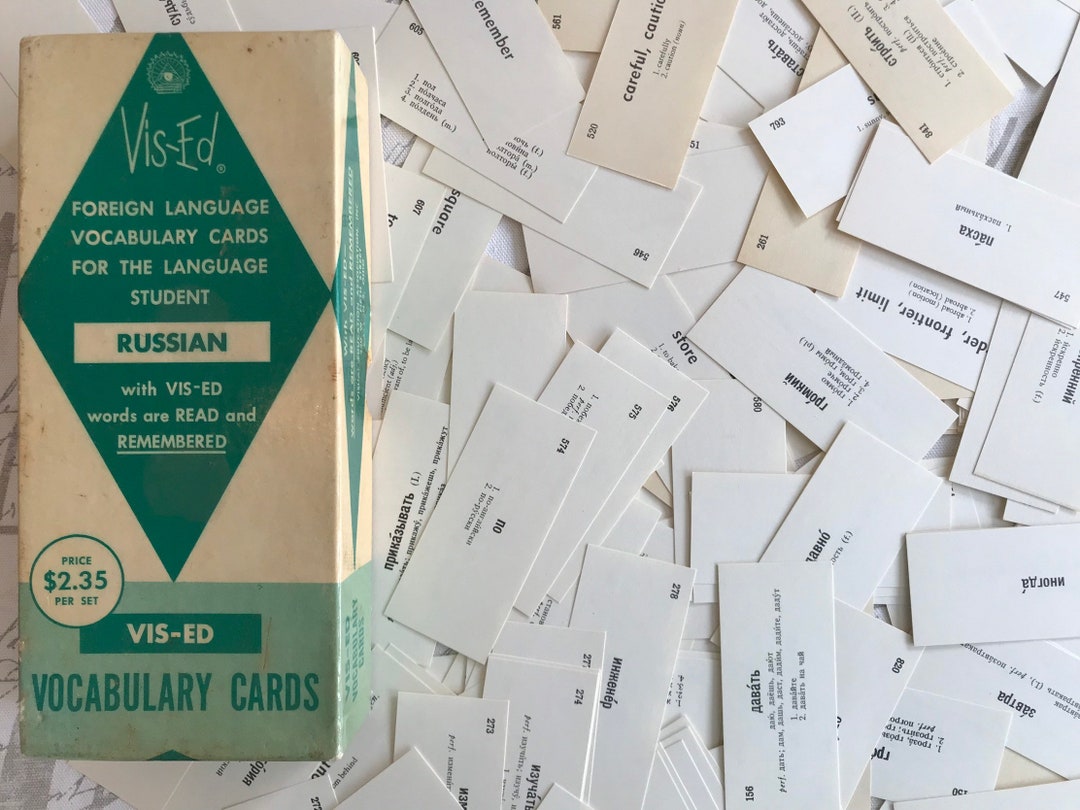 Vintage Assortment of Russian Flash Cards - Etsy