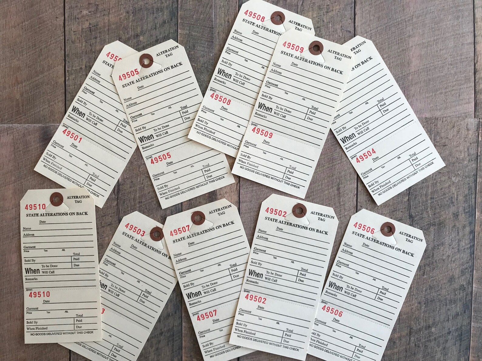 Alterations Tag - Etsy