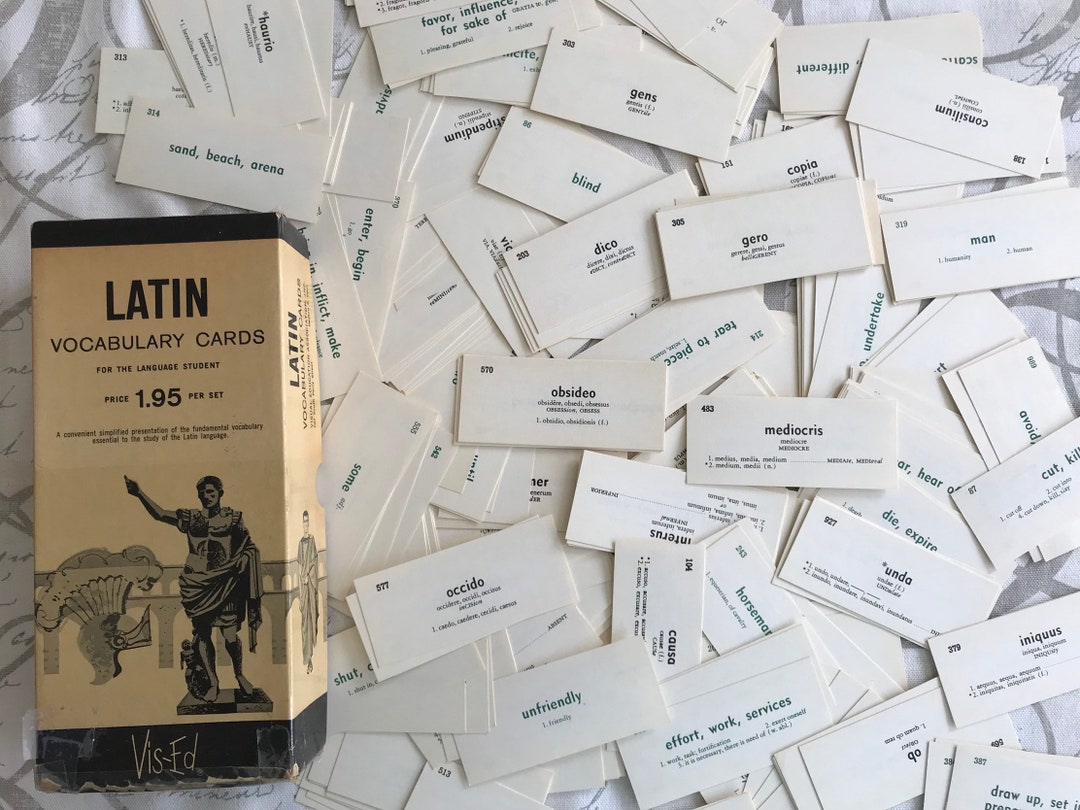 Vintage Assortment of Latin Flash Cards - Etsy