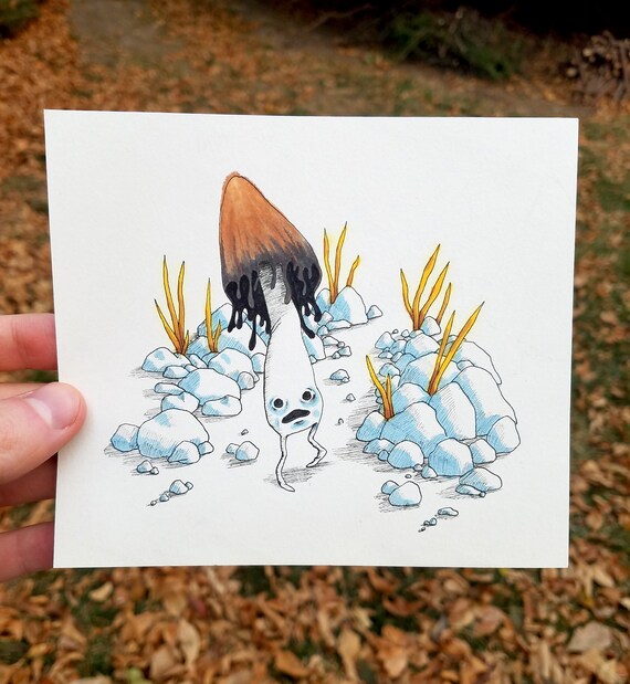 Inky Cap Original Drawing | Etsy